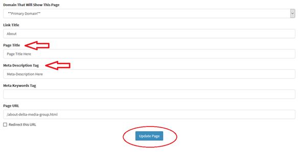 Creating Page Titles & Meta-Tags in DeltaNet 5